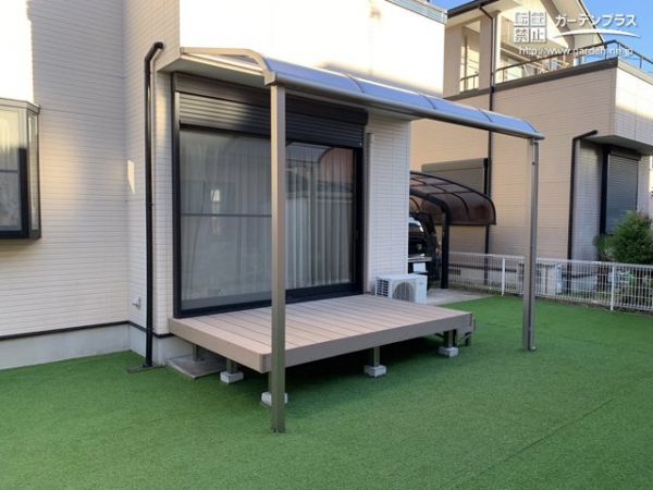お洗濯やリラックスタイムに使えるお庭リフォーム工事 (No.21538) / ウッドデッキの施工例 | 外構工事のガーデンプラス